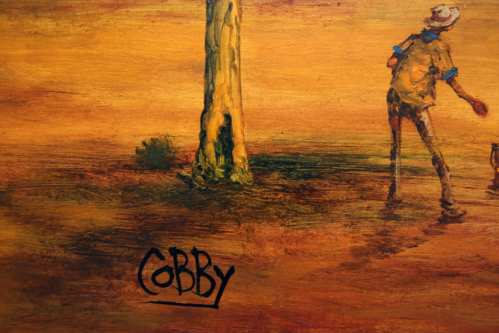 John Cobby (b.1957) Original Oil Painting on Board 'Work Mates Annual ...